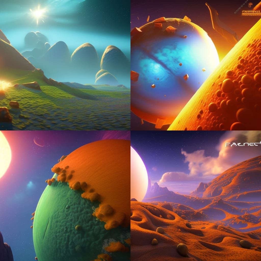 single Cheese planet, fantastical, intricate detail, splash screen ...