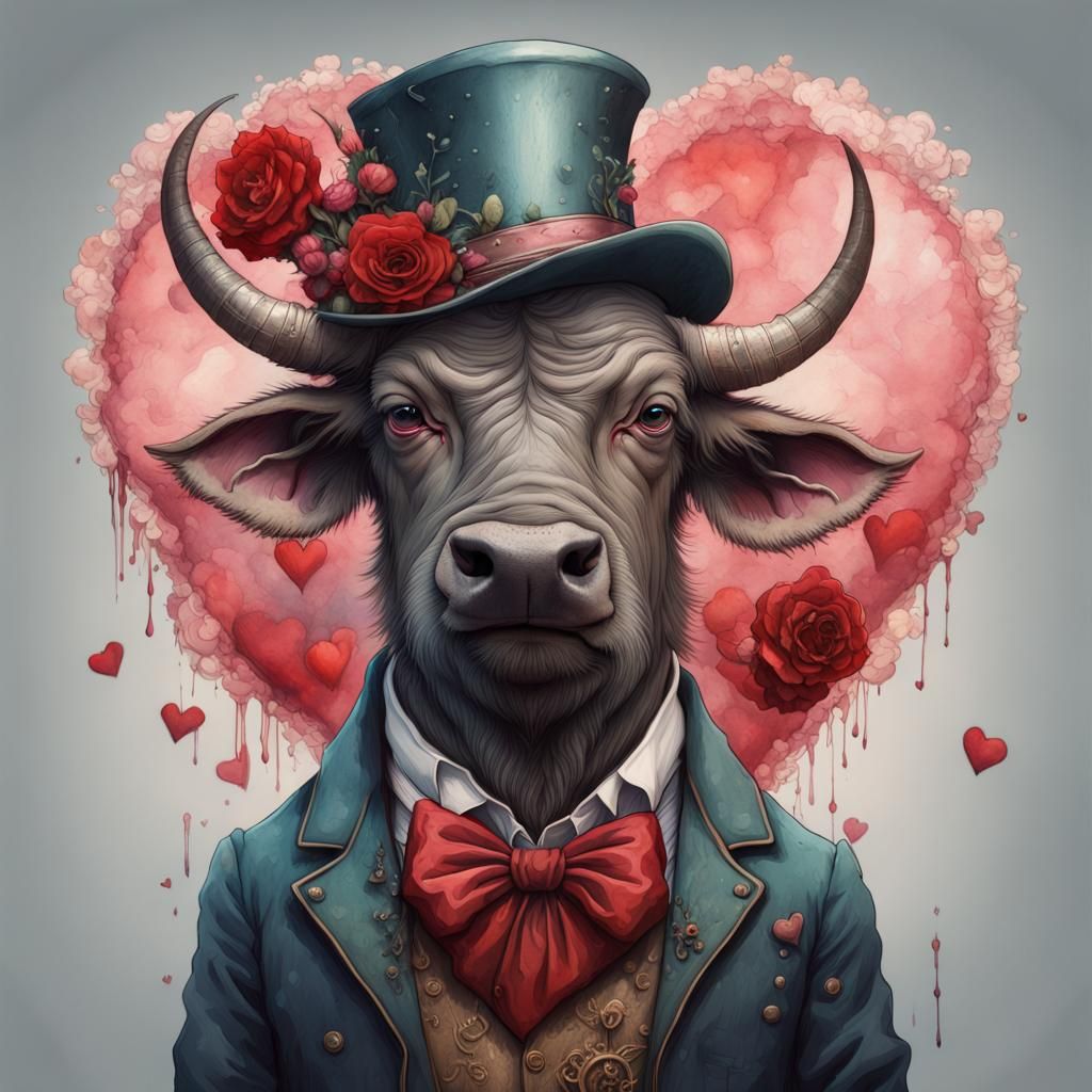 Wild Valentine Water buffalo - AI Generated Artwork - NightCafe Creator