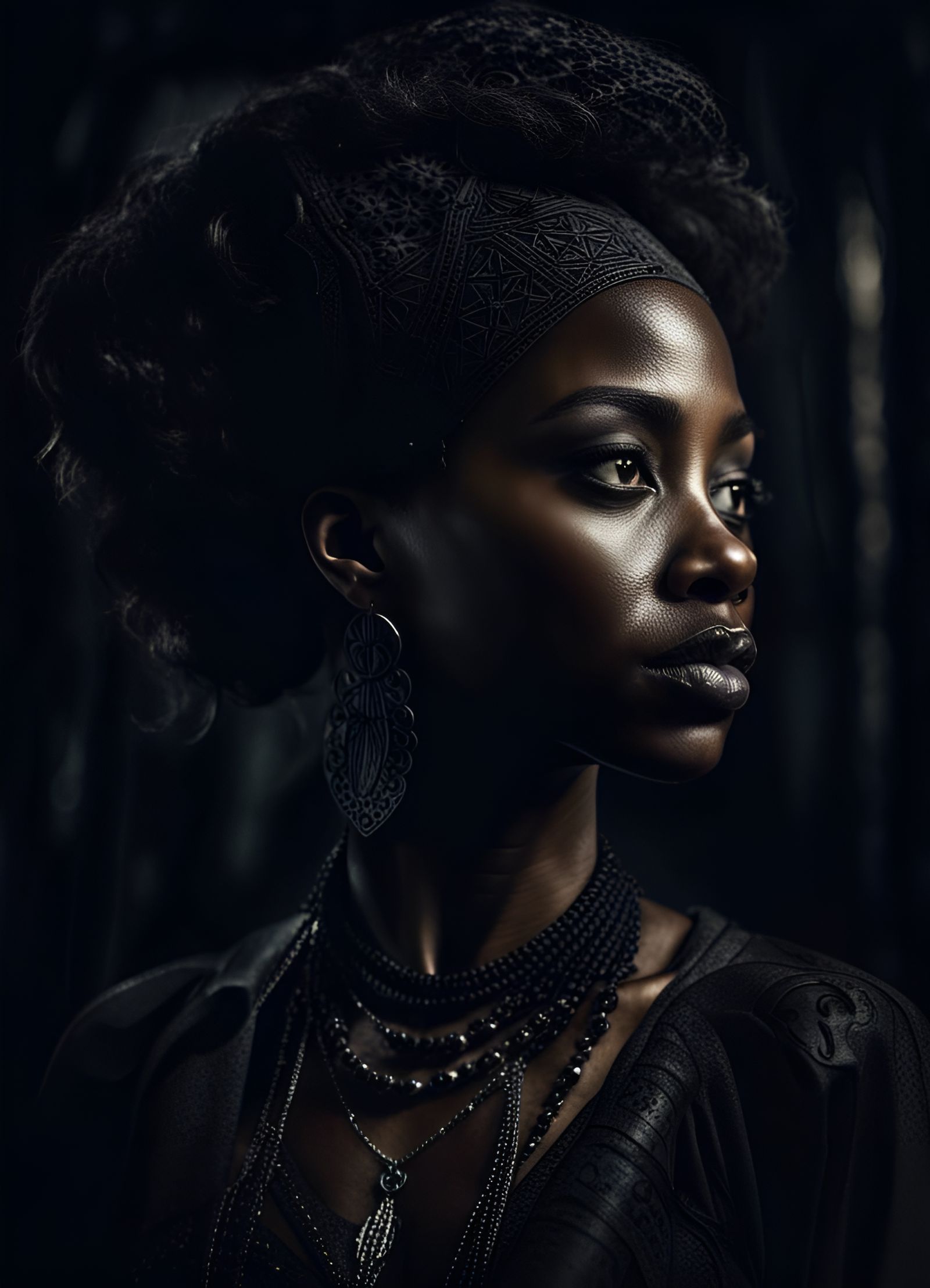 African American Goth Woman intricate details, HDR, beautifully shot ...