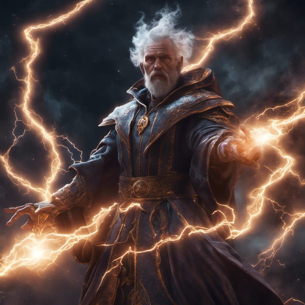 Space wizard casting a lightning spell - AI Generated Artwork ...