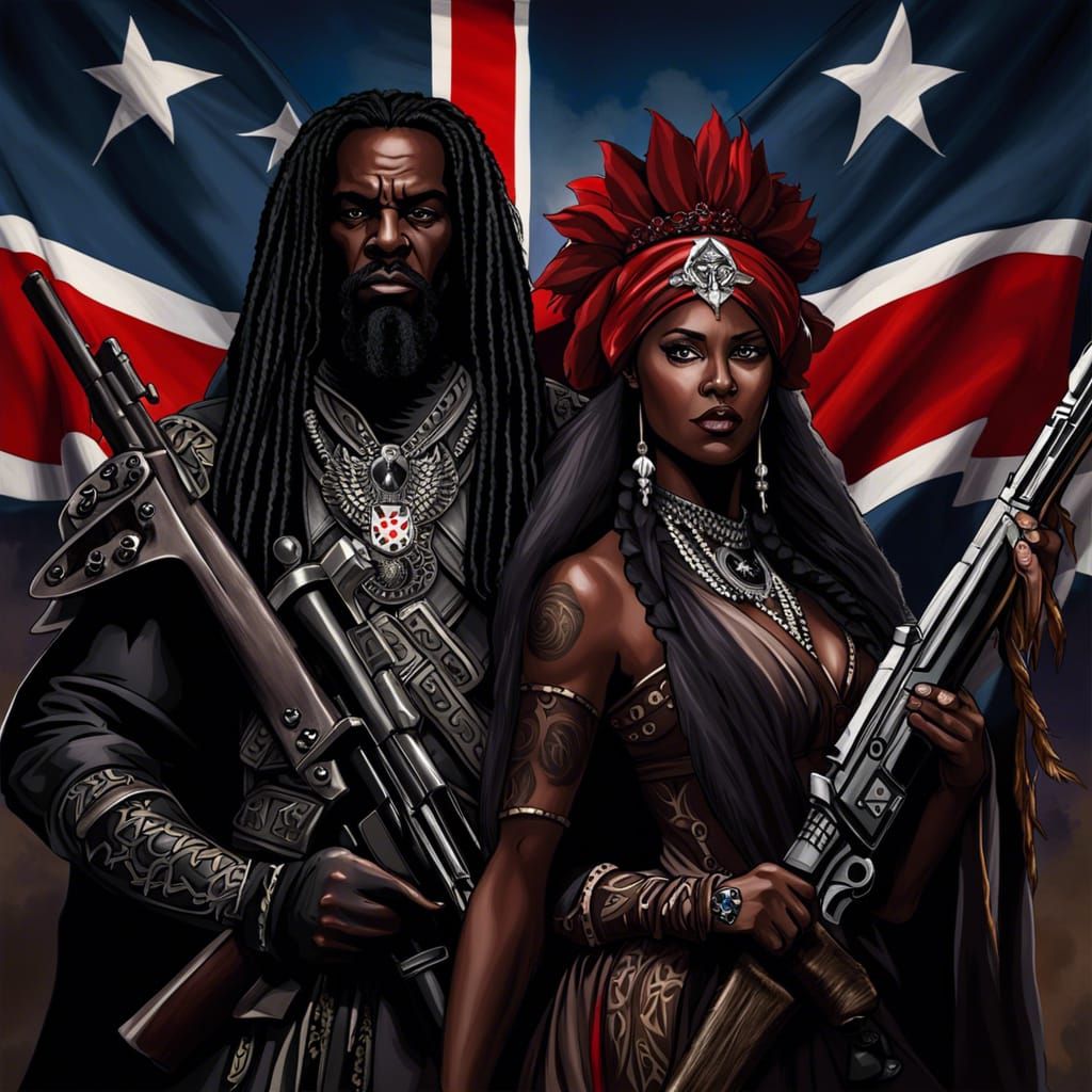 black metal Pagan Wizard King white man holding a AK-47 M-LOK rifle ...