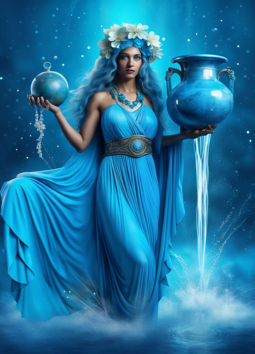Goddess Aquarius - Zodiac Knowledge - AI Generated Artwork - NightCafe ...