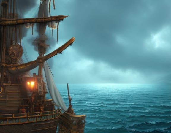 Pirate Ship's Edge - AI Generated Artwork - NightCafe Creator