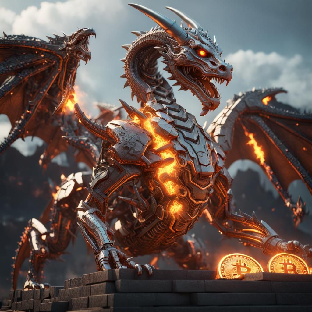 Mecha Bitcoin Dragon - AI Generated Artwork - NightCafe Creator