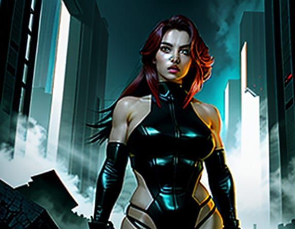 BloodRayne Character in War-Torn Ancient Setting - AI Art