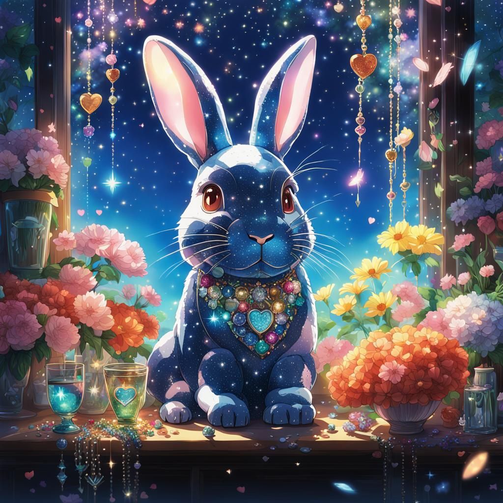 Glass anime rabbit - AI Generated Artwork - NightCafe Creator