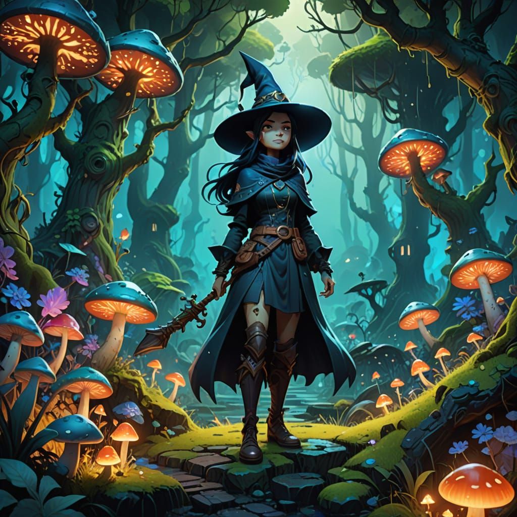 Goblin Forest Battle Scene in Whimsical Fantasy Ar... - AI Art