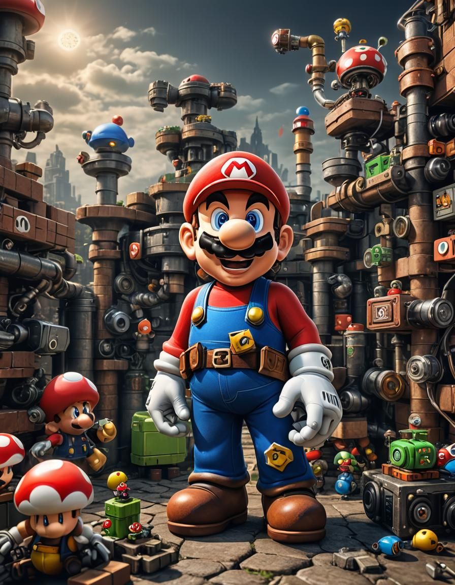 Gigantic Super Mario - AI Generated Artwork - NightCafe Creator