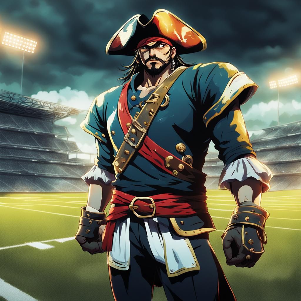 Pirate's Football player dressed as Pirate's ready for a game play on ...
