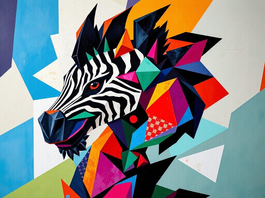zebra bear dragon - Futuristic Neo-Cubist Zebra Bear Dragon ...