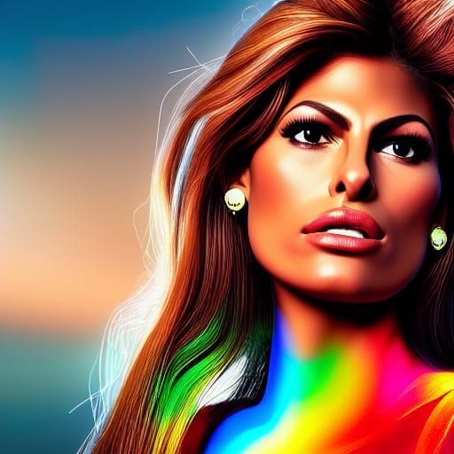 Eva Mendes Portrait - AI Generated Artwork - NightCafe Creator