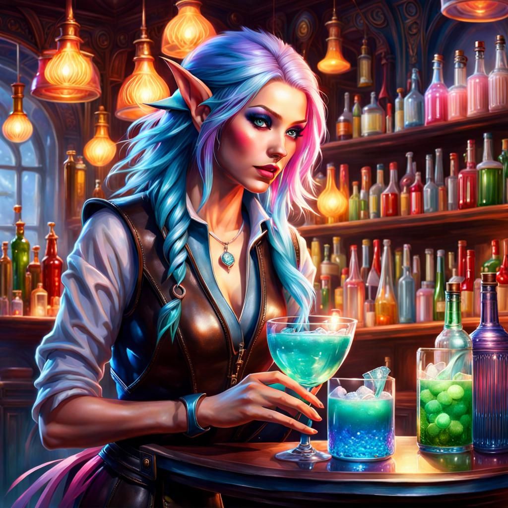 Elf Bartender - AI Generated Artwork - NightCafe Creator