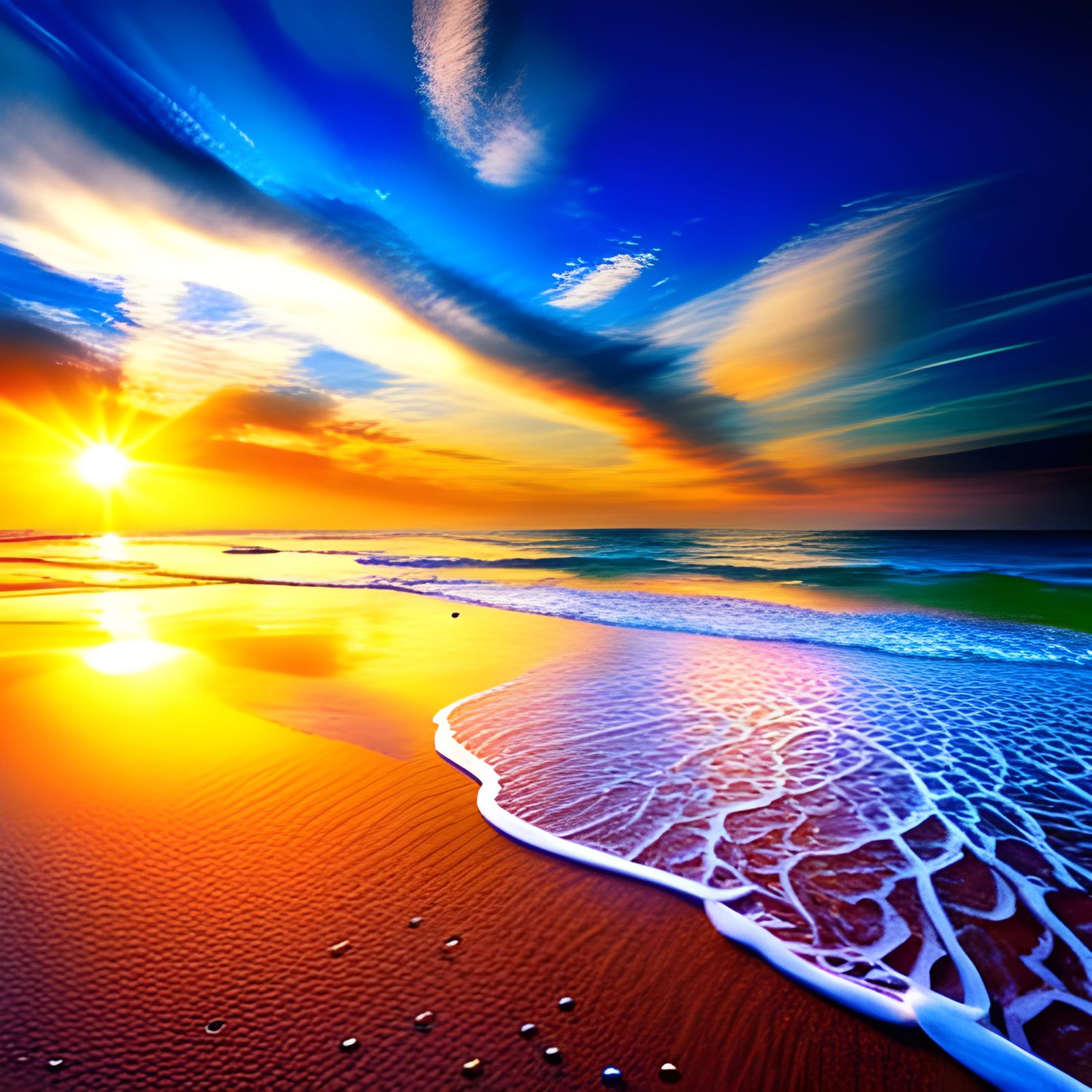 Sparkling Sunset - AI Generated Artwork - NightCafe Creator