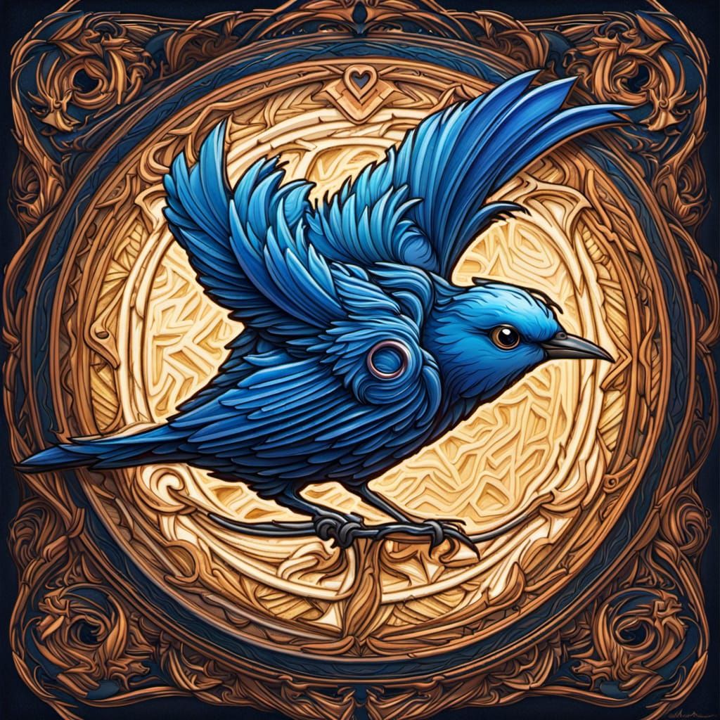 bluebird Twitter Logo X - AI Generated Artwork - NightCafe Creator