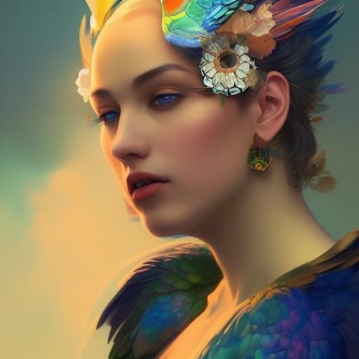 Queen of parrots - AI Generated Artwork - NightCafe Creator