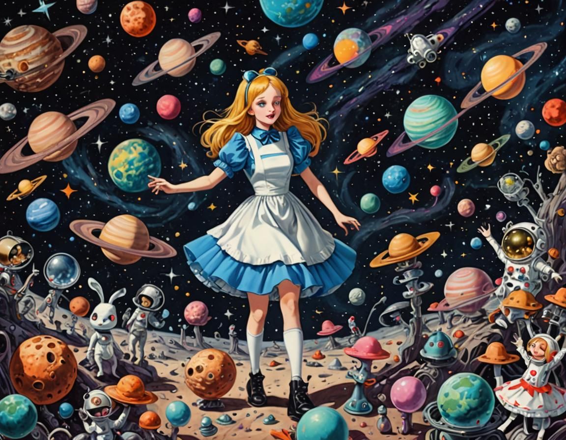 Alice in Space - AI Generated Artwork - NightCafe Creator