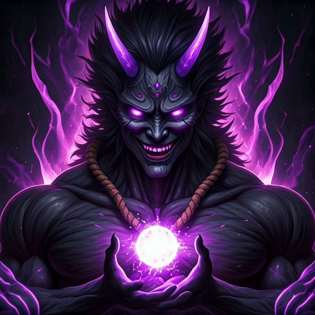 True Form - Powerful Oni Monster Unleashes Violet Energy