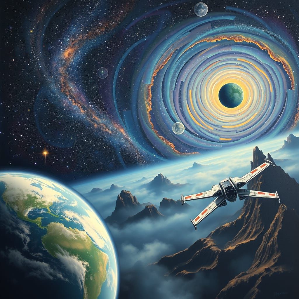 Somewhere in the space - Galactic Dreamscape with Melting Pl...