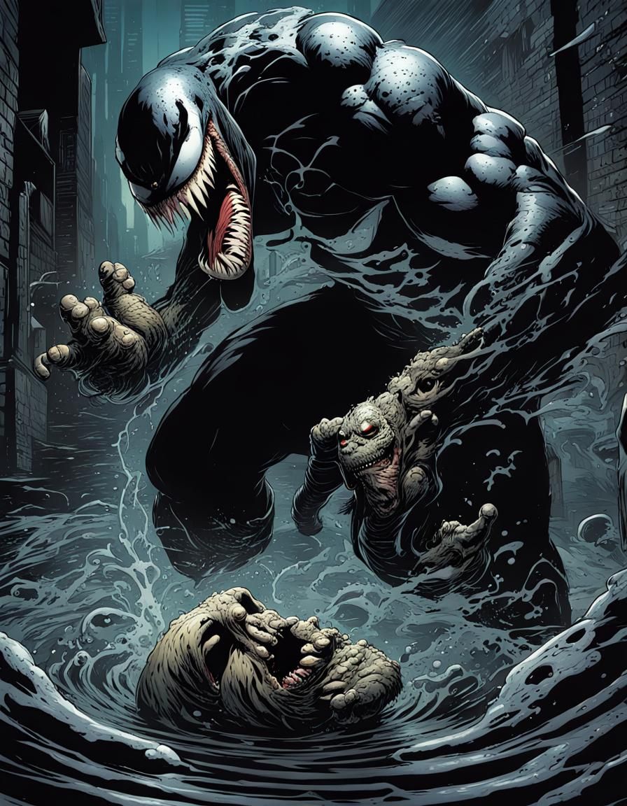 Venom Ends Killer Croc - AI Generated Artwork - NightCafe Creator