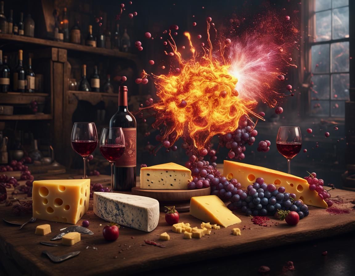 Still life with explosion - AI Generated Artwork - NightCafe Creator