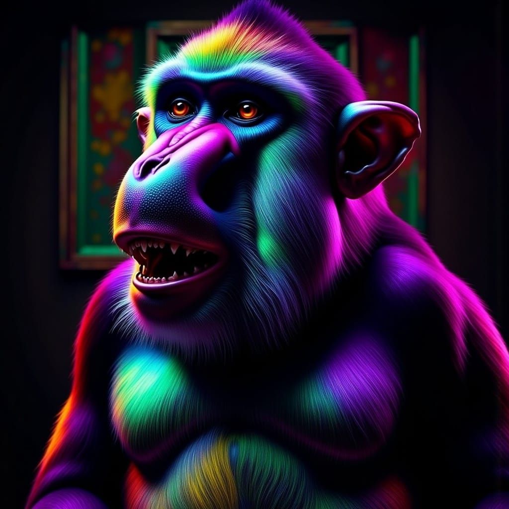 Color is what the ladies like 😎 - Vibrant Mandrill with Neo...