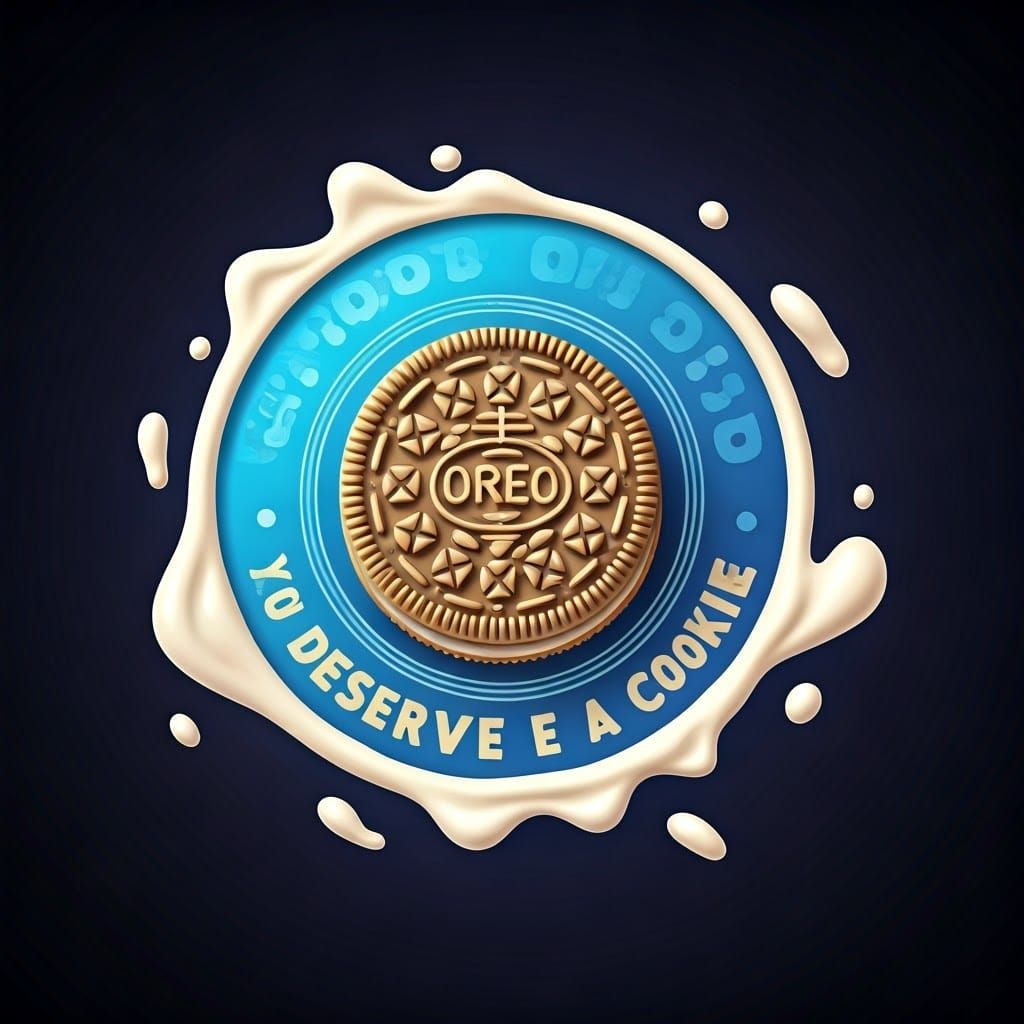 Sleek Futuristic Cookie Award in Golden Oreo Style - AI Art