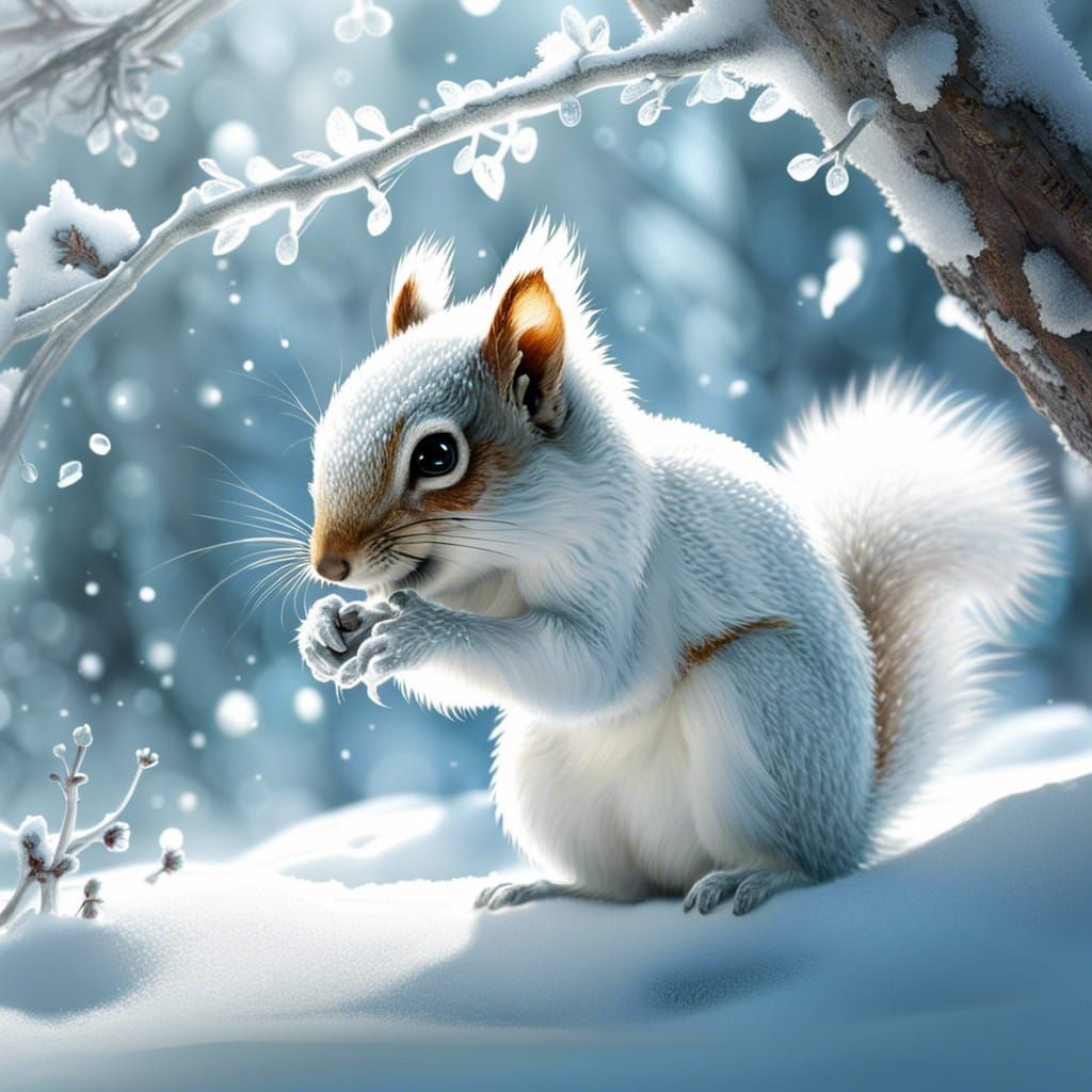Snow Squirrel - AI Generated Artwork - NightCafe Creator