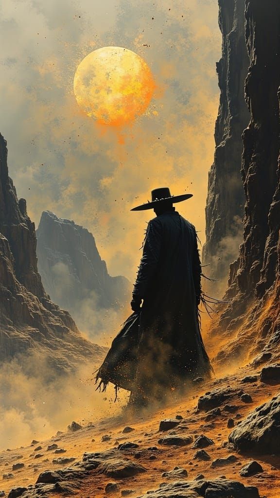 Gritty Western Punk Allomancer in Desolate Canyon ... - AI Art