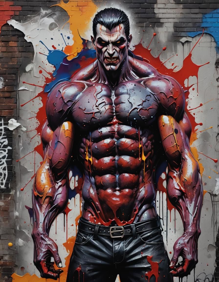 Vampire monster massive muscular muscle Man royal lord - AI Generated ...
