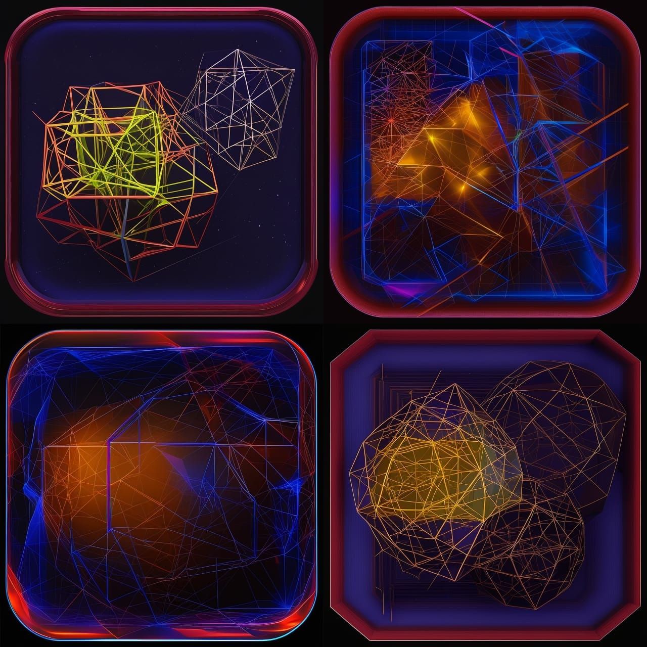 hologram volumetric geometry shapes - AI Generated Artwork - NightCafe ...