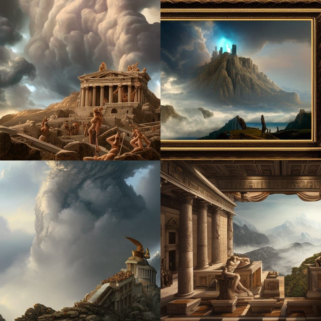 The Greek gods in Mt Olympus built in the clouds Greg Rutowski ...