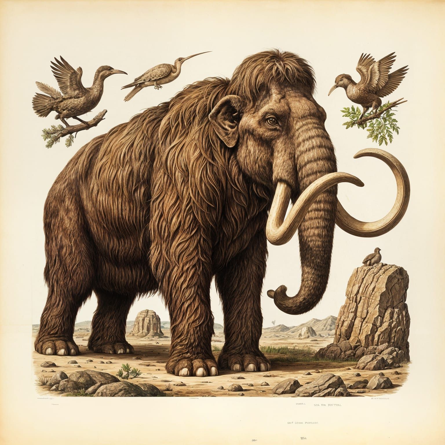 A magnificent woolly mammoth dominates this classic natural history ...