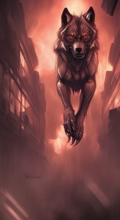 Hell wolf - AI Generated Artwork - NightCafe Creator