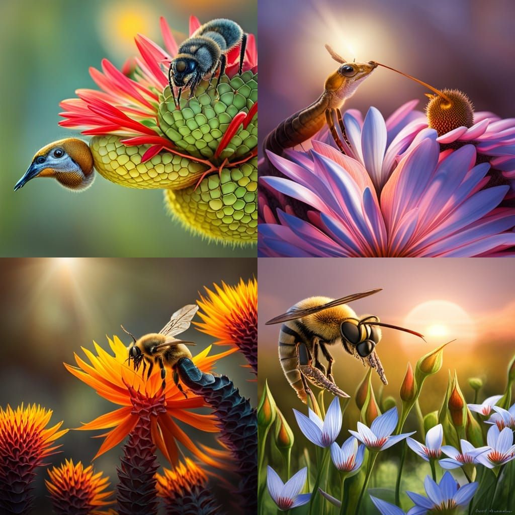 Bee, snake sun, - AI Generated Artwork - NightCafe Creator