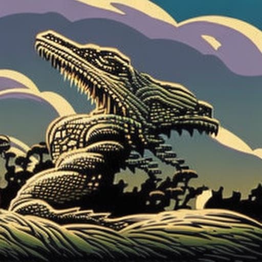 Mountains like lizards Eldritch trending on Artstation Dan Mumford Wes ...