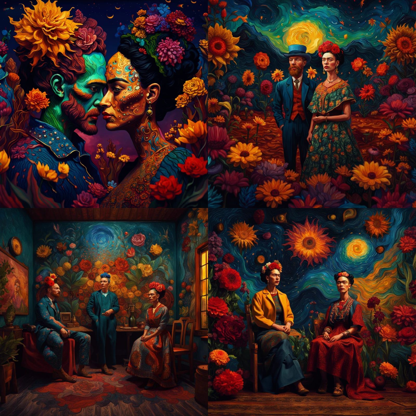 Vincent Van Gogh x Frida Kahlo - AI Generated Artwork - NightCafe Creator