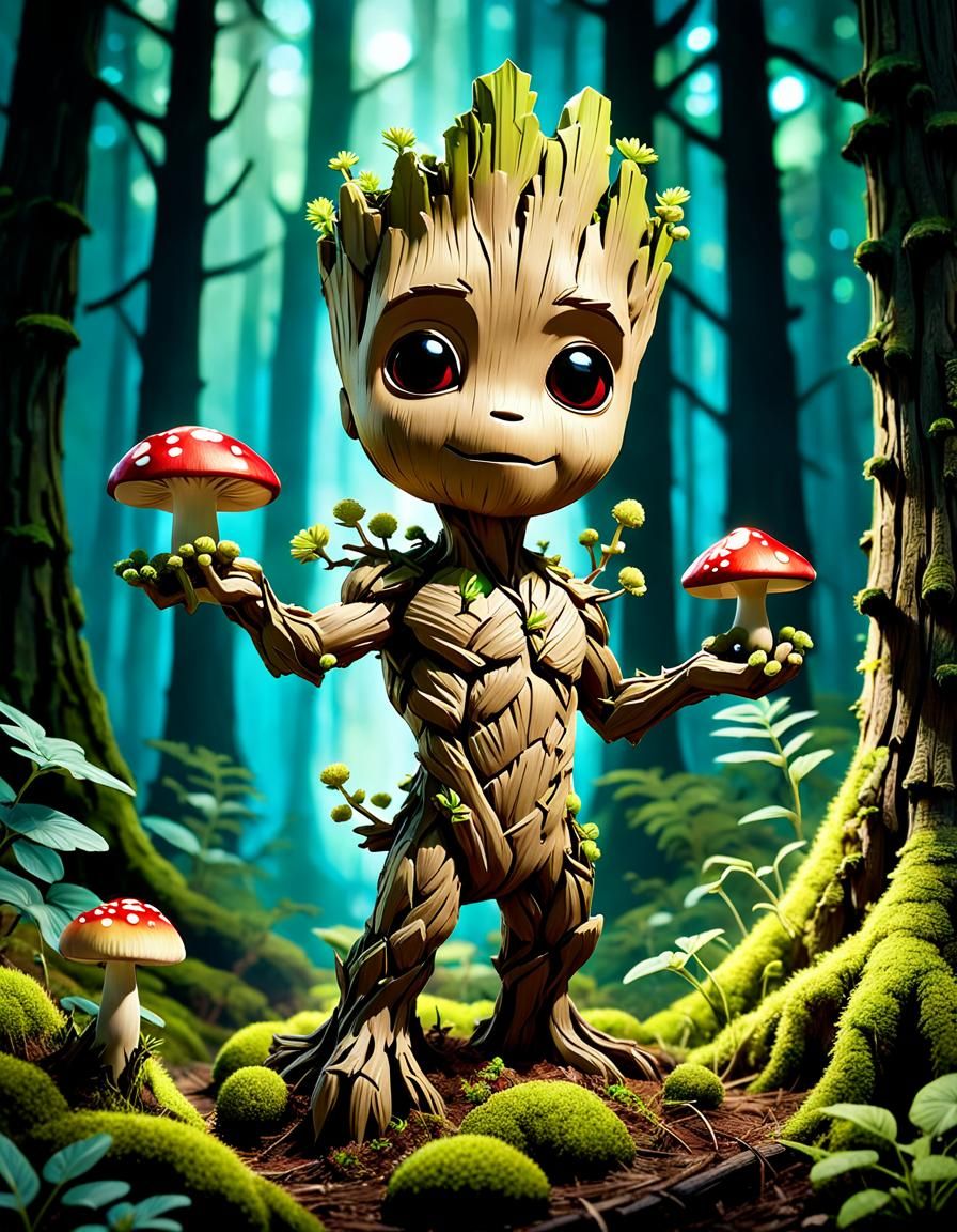 Chibi Groot - AI Generated Artwork - NightCafe Creator