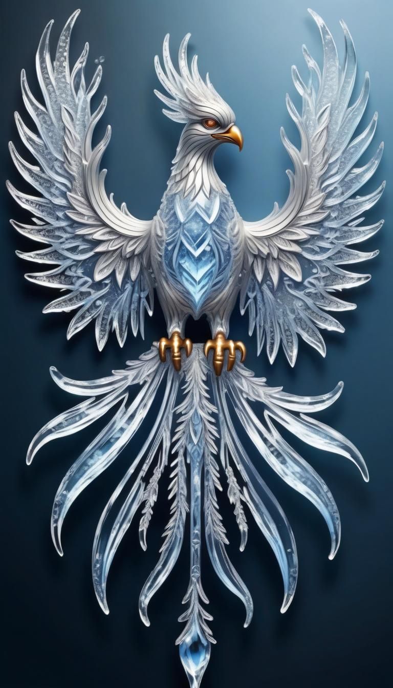 Ice Phoenix - AI Generated Artwork - NightCafe Creator