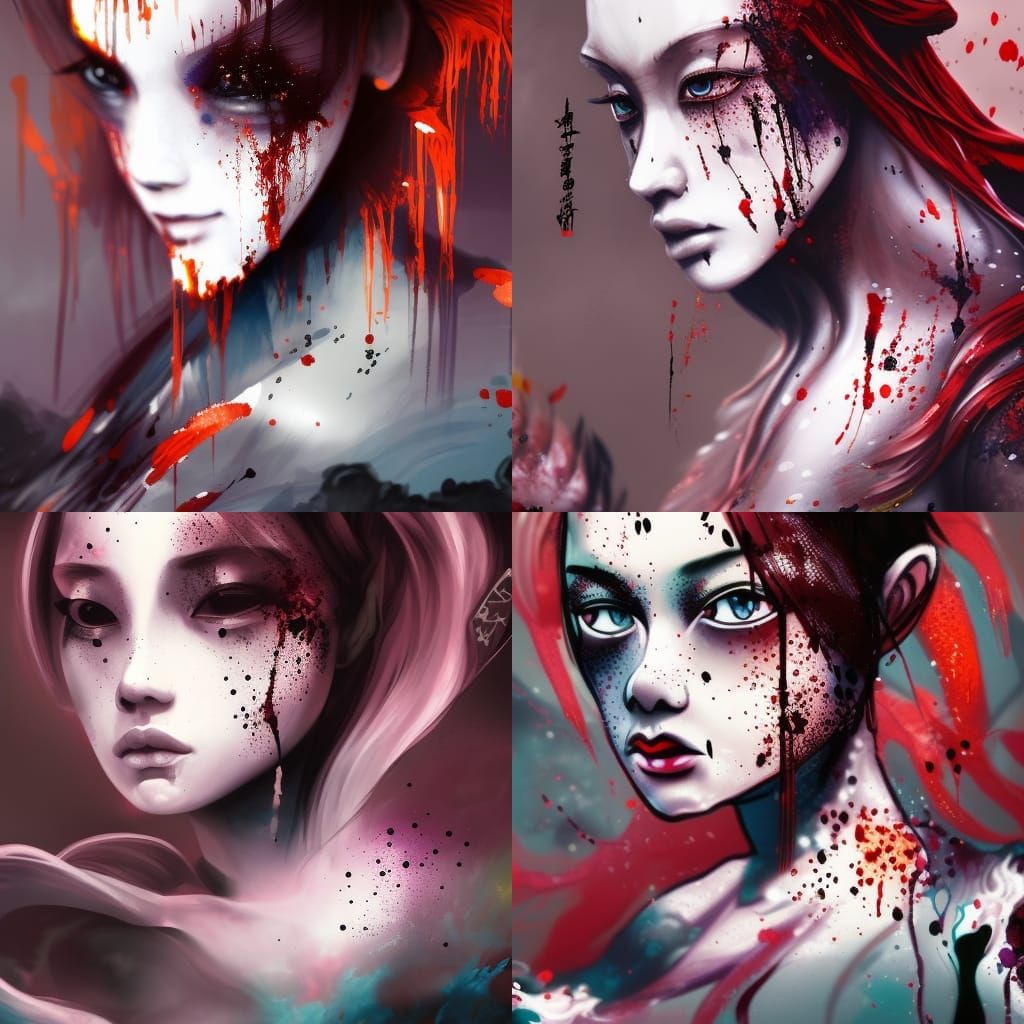 ink painting, Chinese, ink splatter - AI Generated Artwork - NightCafe ...