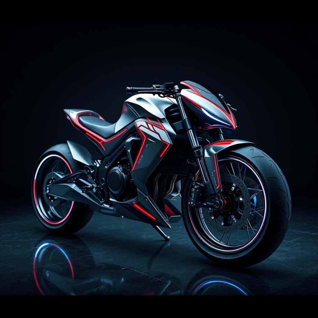 Fast Street Motorcycle - Futuristic Motorcycle in a Syd Mead...