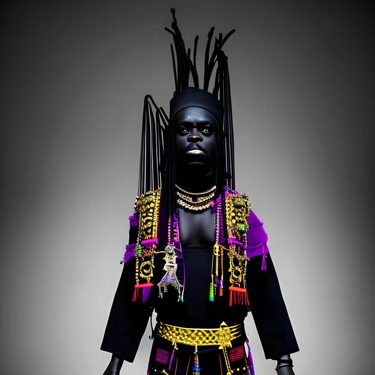 PAPA LEGBA, ELEGUA, Techno-voodoo priest in the middle of a ...