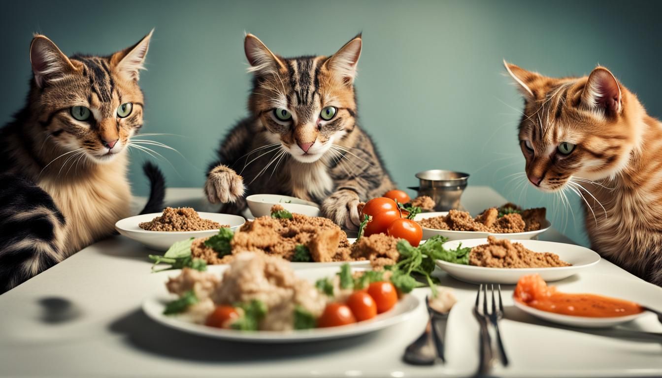 Cats Eating Around a Table - Surreal Cats Dining Like Humans...