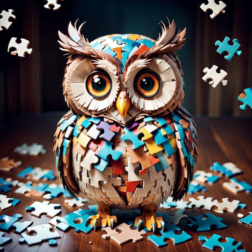 Puzzle Owl 🧩 - AI Generated Artwork - NightCafe Creator