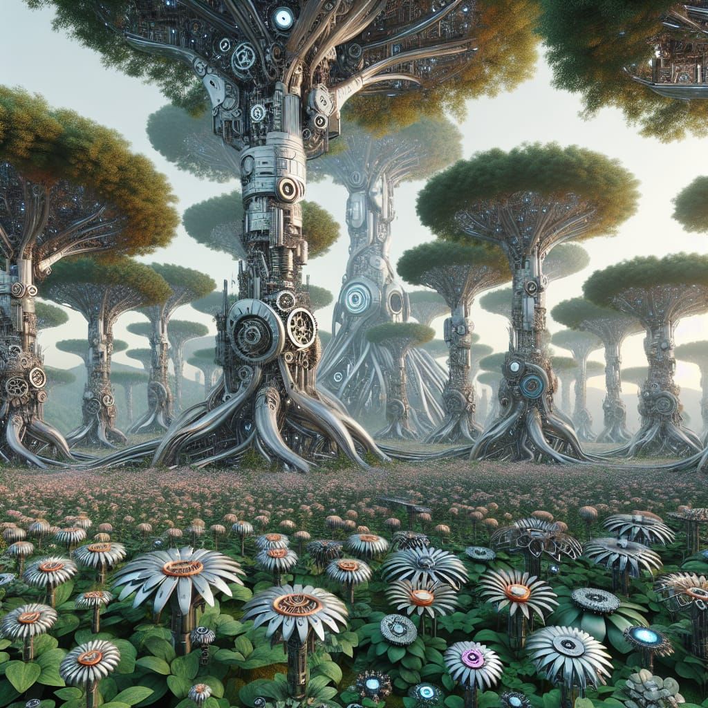 Mechanical Forest - Mechanical Forests: A Fusion of Nature a...