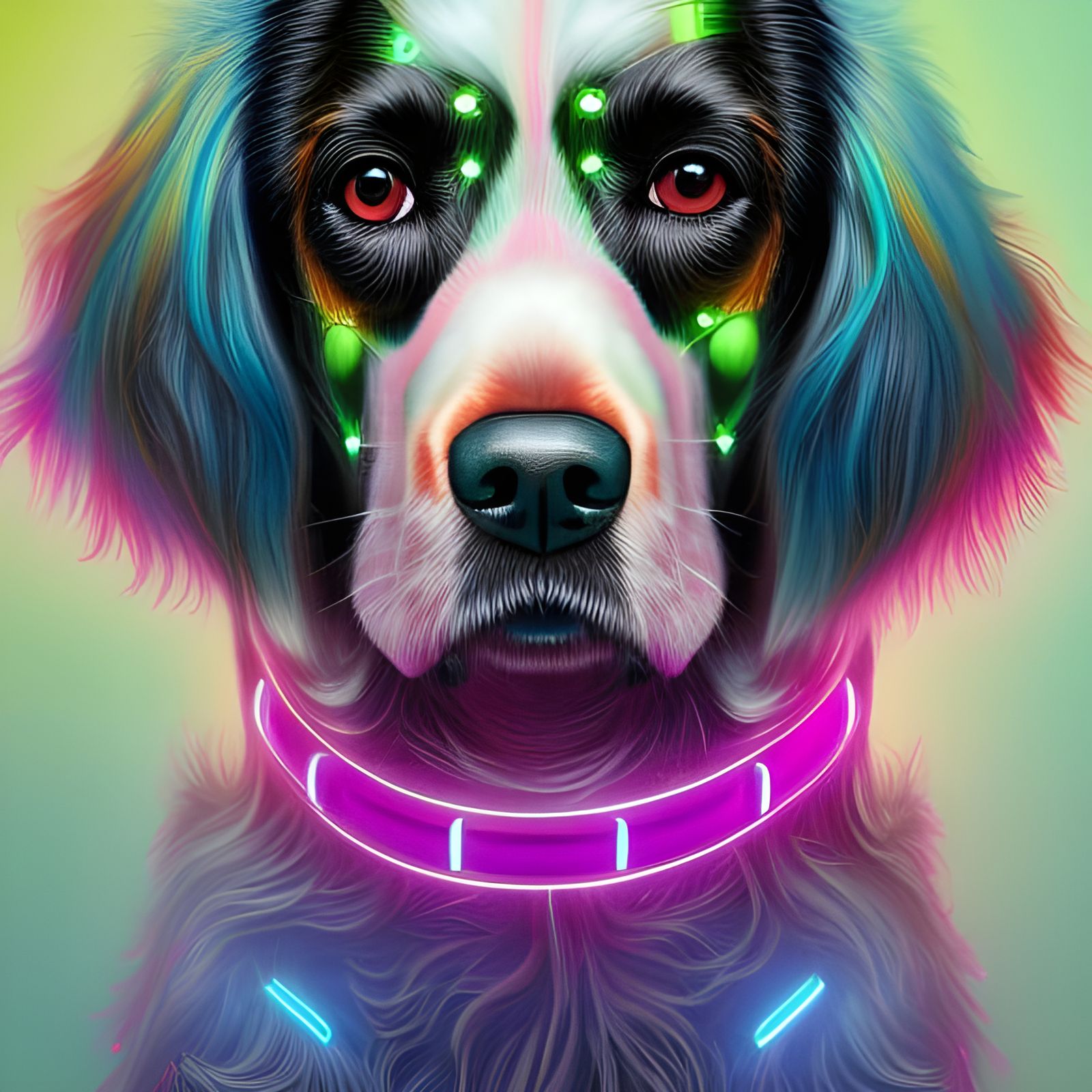 Cyber Punk Dogs - Neon Merlino by Lord Elboron - AI Generated Artwork ...