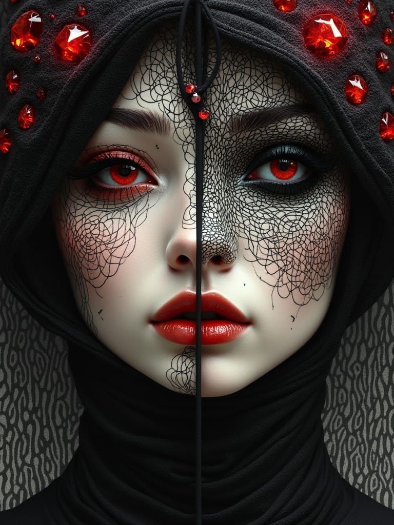 stylized female face - stylized female face