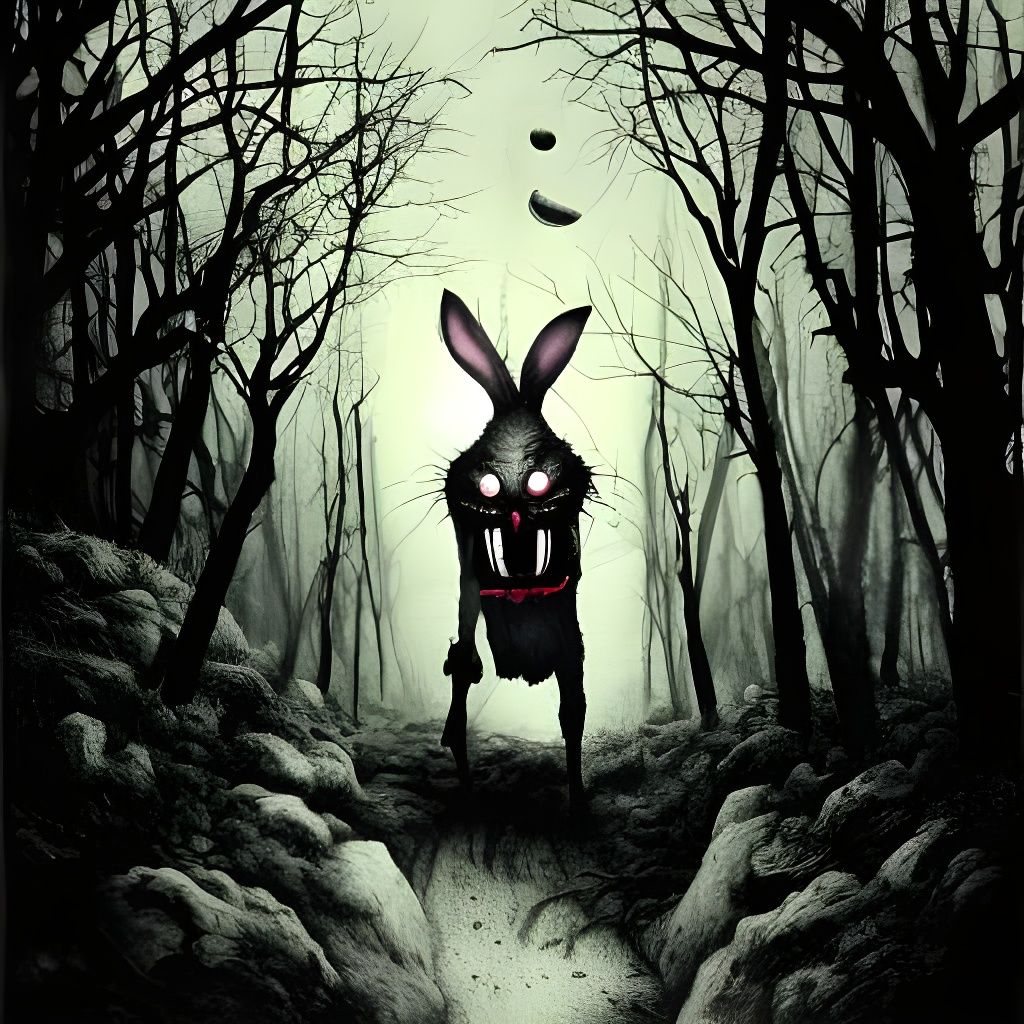 A rabbit on a trail - Hideous Rabbit Man in Dark Passage: Ho...