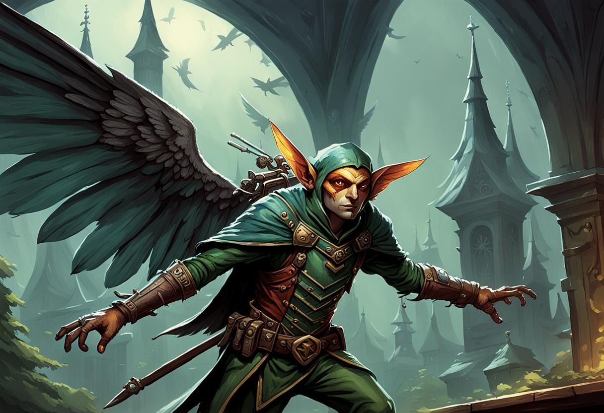 A robin elf hybrid with WINGS that is also a robber in a table top role ...