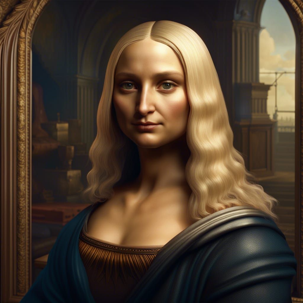 Mona Lisa with blonde hair - AI Generated Artwork - NightCafe Creator