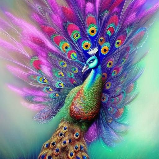 Peacock (peacocking variant) - AI Generated Artwork - NightCafe Creator